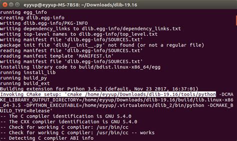 yapay zeka labs dlib python kütüphanesinin ubuntu ya