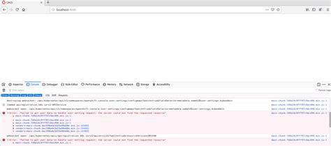 localhost 9000 console failed to get user data to handle user