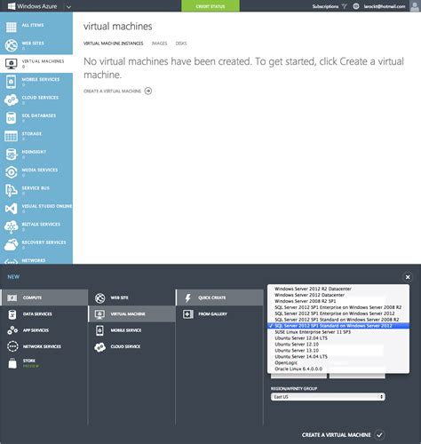 connect to a windows azure vm using sql server management