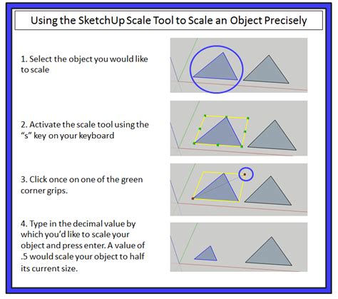 using the scale tool to modify 2d objects in sketchup the sketchup
