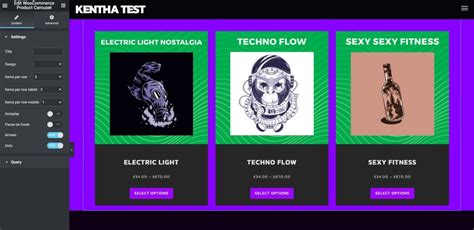woocommerce product carousel elementor widget kentha theme manual