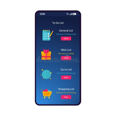 To Do List Smartphone Interface Vector Template Stock Vector