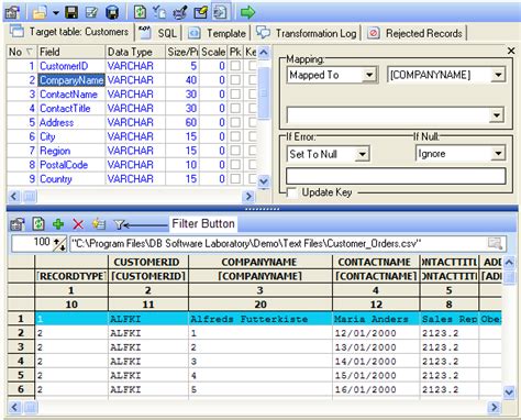 filtering source data