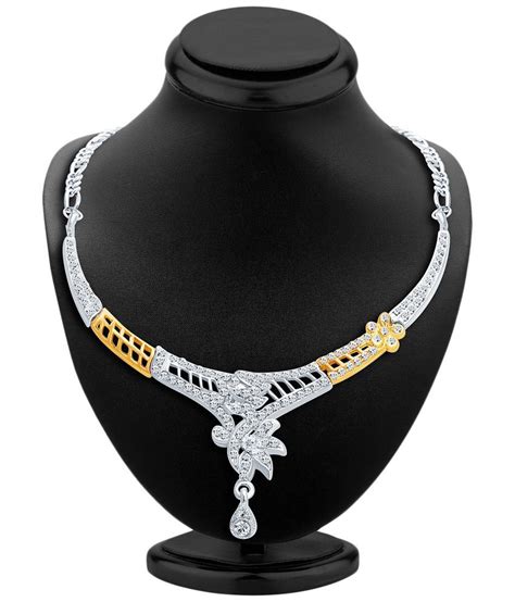 Sukkhi Gold And Rhodium Plated Ad Necklace Set With Maang Tika Buy