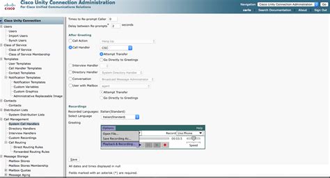 unity connection call handler greeting record cisco community