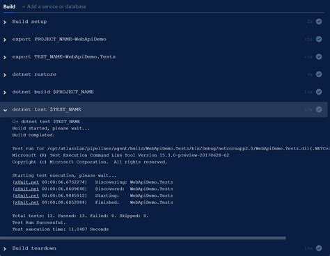 trying bitbucket pipelines with asp core