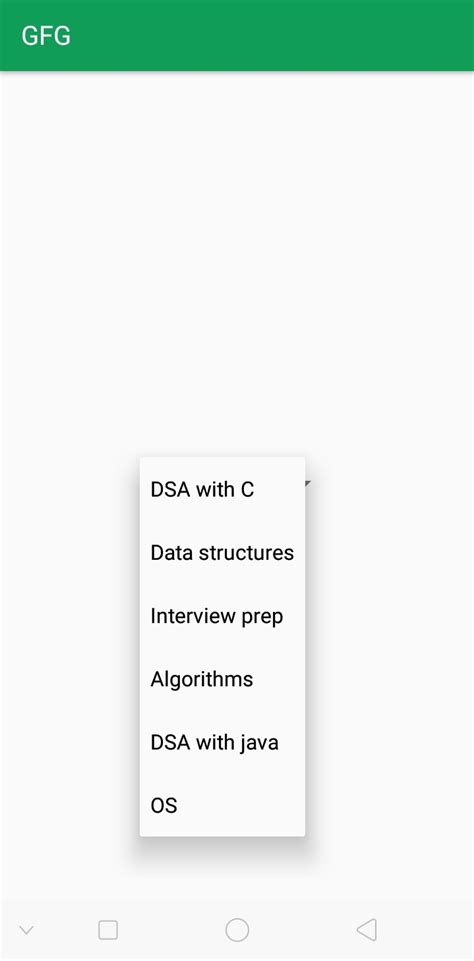 spinner in android using java with example geeksforgeeks