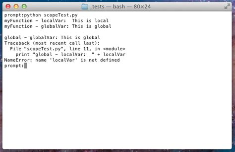 getting started with python variable scope