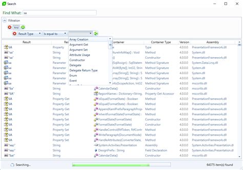 search results filtering arrives in justdecompile