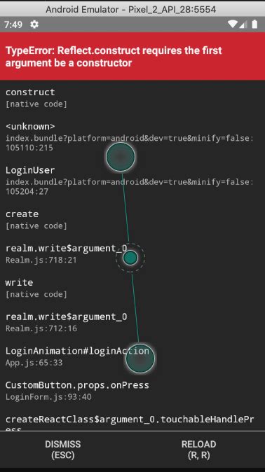 javascript react native realm typeerror nstruct requires