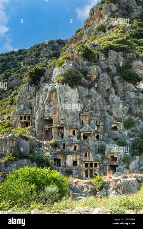 Myra Archaeological Site With Rock Tombs In Demre Turkey The Ancient
