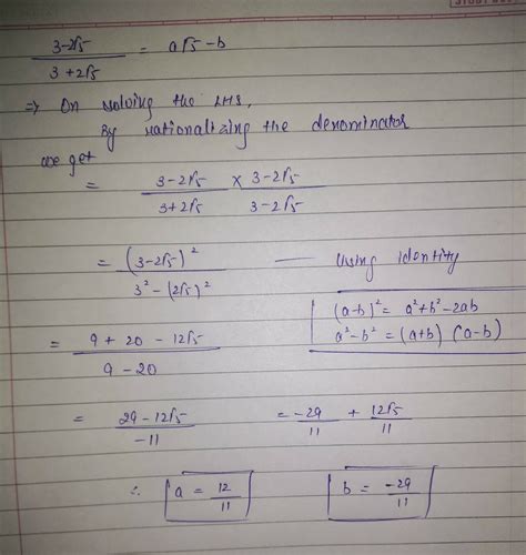 3 √5 3 2√5 A√5 B Find The Value Of A And B