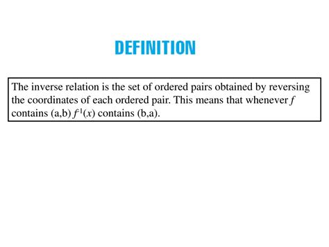 Ppt Inverse Relations And Inverse Functions Powerpoint Presentation