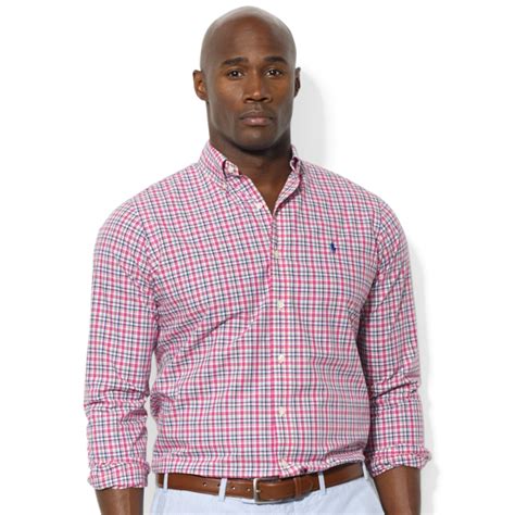 Lyst Ralph Lauren Polo Big And Tall Long Sleeve Plaid Poplin Shirt In