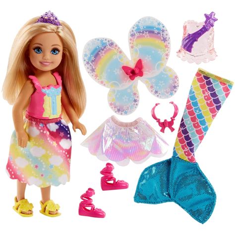 Barbie Rainbow Cove Chelsea Dress Up Doll With 3 Themed Outfits