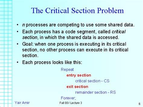 the critical section problem