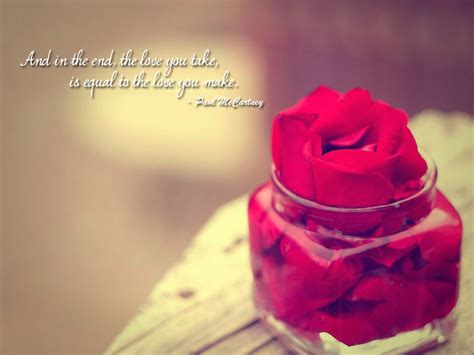 and in the end the love you take is equal to the love you make paul