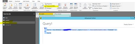 Passing Parameter To Sql Query Microsoft Power Bi Community