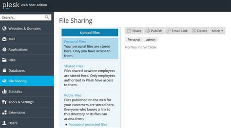 how plesk file sharing works ionos