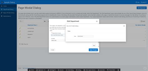 second modal dialog — oracle tech