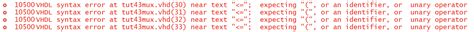 fpga vhdl with select error expecting or an identifier or unary