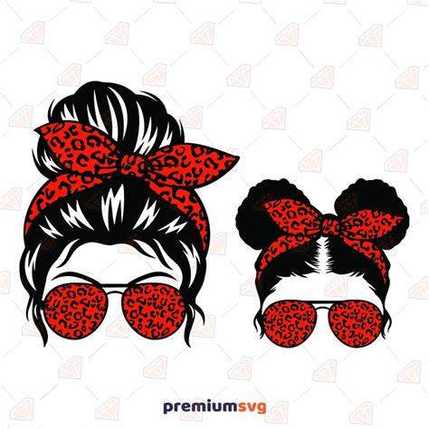 Messy Bun Leopard Svg File Messy Bun Instant Download Premiumsvg