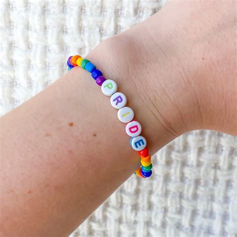 Pride Beaded Bracelets Lgbtq Rainbow Pride Bracelets Etsy