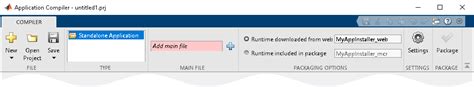 create standalone application from matlab function using application