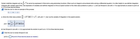Solved Sex Certain Indefinite Integrals Such As Dx Cannot