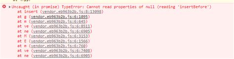 cannot read properties of null reading insertbefore vuejs core
