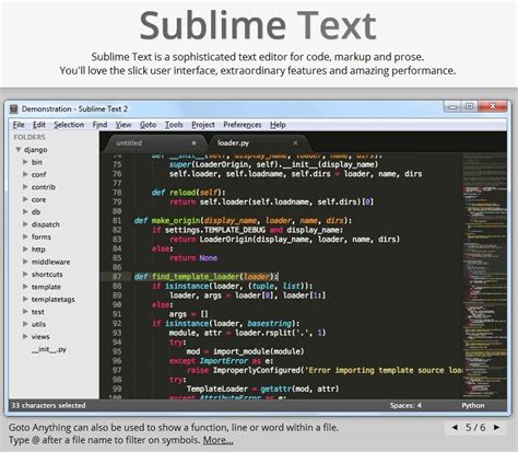 sublime text is a sophisticated text editor for code markup and prose