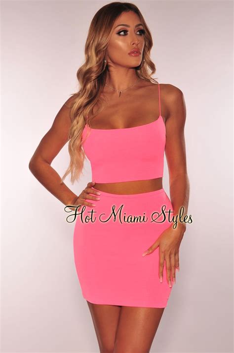 The Perfect Set For The Weekend Our Neon Pink Skirt Two Piece Set