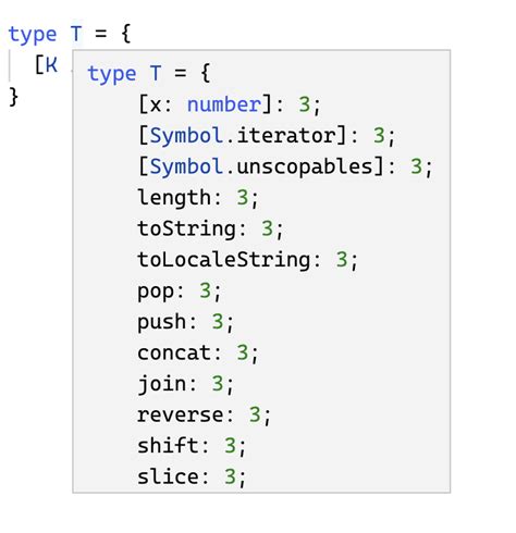 typescript keyof array includes prototype methods stack overflow