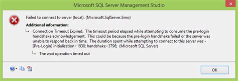 sql server connection timeout expired ssms when imported bacpac hot