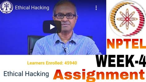 ethical hacking nptel 2022 week 4 assignment answer youtube