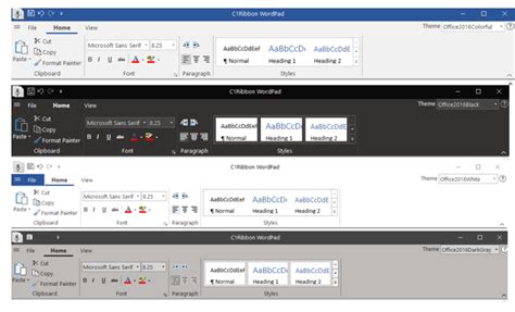 office 365 based ribbon control for winforms componentone