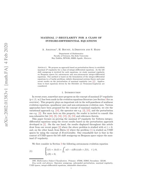 pdf maximal l p regularity for a class of integro differential