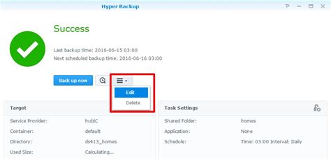 how to send large backup on hubic using synology hyper backup when you