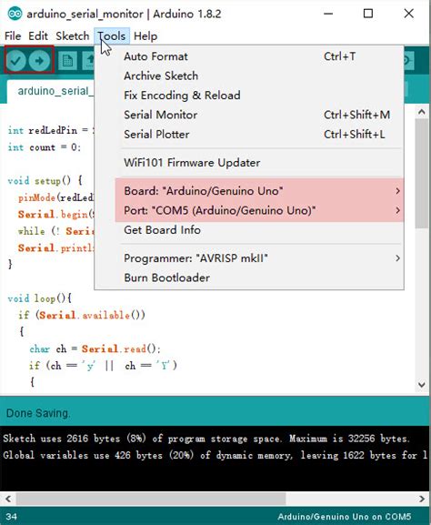 arduino lesson the serial monitor