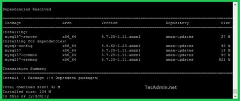 how to install mysql 5 7 on amazon linux tecadmin
