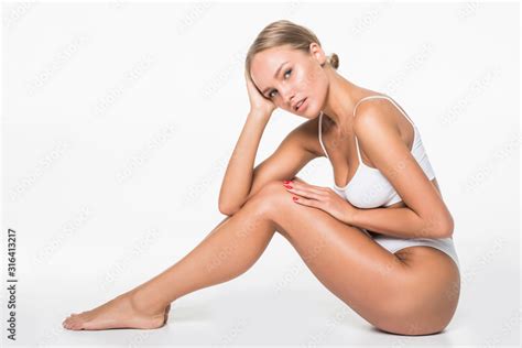 Perfect Body Beautiful Woman Full Length Portrait Model Girl With