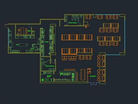 Restaurant In Autocad Download Cad Free 142 56 Kb Bibliocad