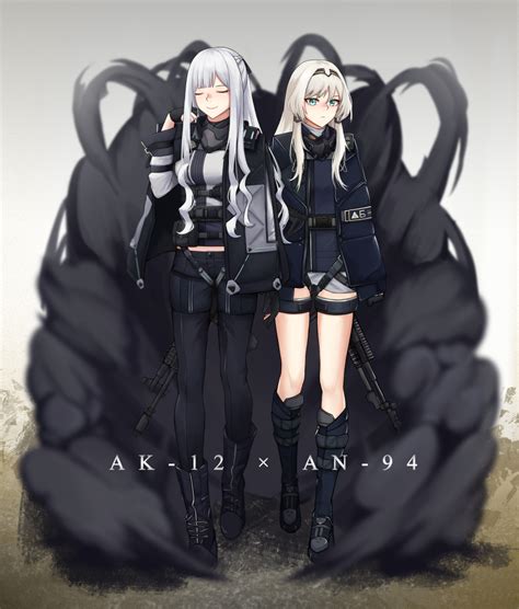 Safebooru 2girls Absurdres Ak 12 Girls Frontline An 94 Girls