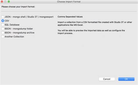how to import csv json bson and sql to mongodb