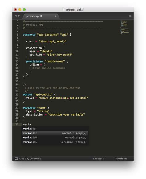 terraform packages package control