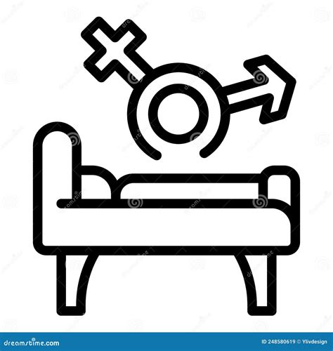 Sex Education Bed Icon Outline Vector Sexual Health Stock Illustration