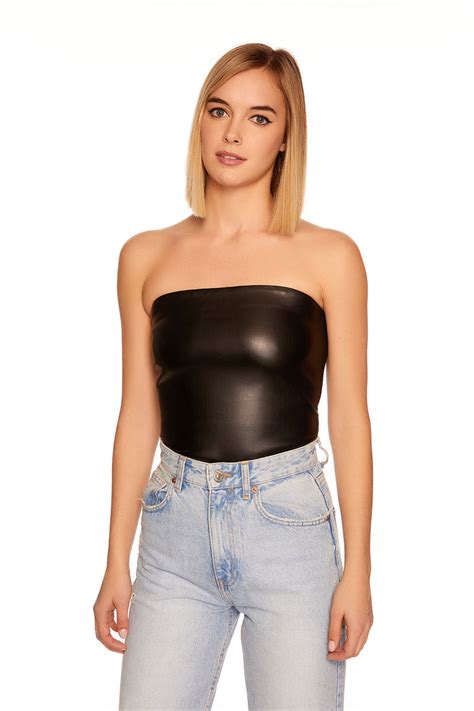 Susana Monaco Faux Leather Tube Top Dales Clothing For Men And Women