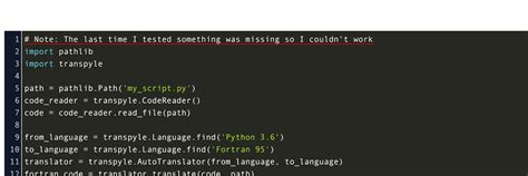 python to c transpiler code example