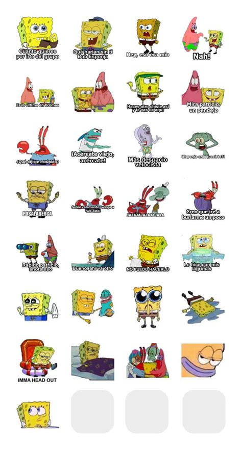 Cortar Tarde Bungalow Stickers De Bob Esponja Para Whatsapp Pluma
