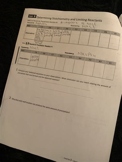 solved lab activity a limiting reactants 3 2 objectives s
